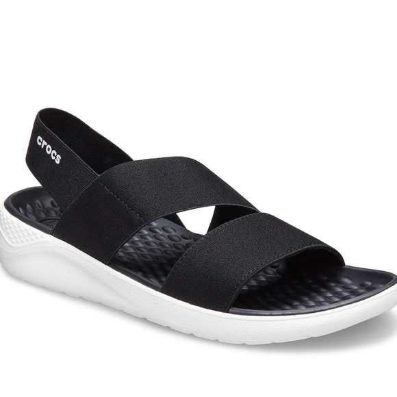 CROCS | Shoes | Crocs Literide Stretch Sandals Sz 1 Casual Waking Black ...
